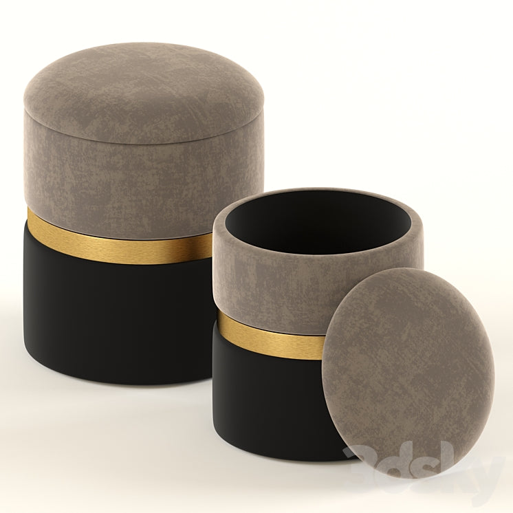 Gigi Gray Storage Ottomans 3D Model Free Download – 3DSky Model Free