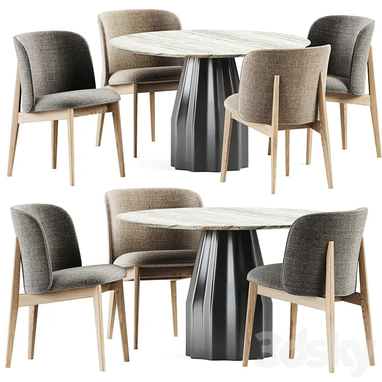 Abrey Chair by Calligaris and Burin Table by Viccarbe 3DS Max Model ...