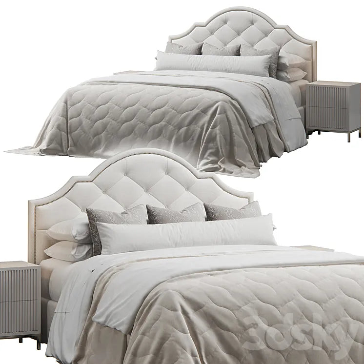 Bassett Bonnet Headboard Bed 3DS Max Model – 3DSky Model Free