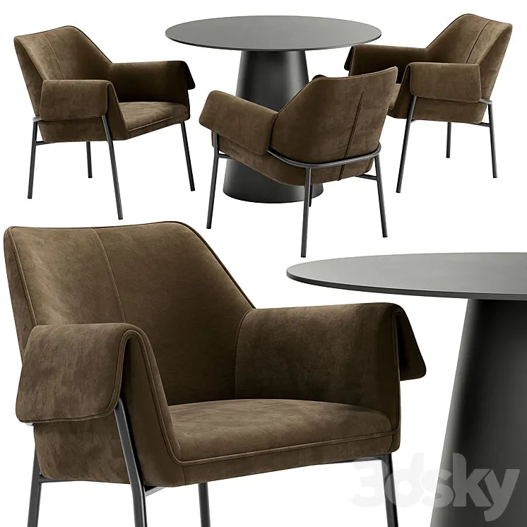 Bess dining chair and Alcor table 3DS Max Model – 3DSky Model Free