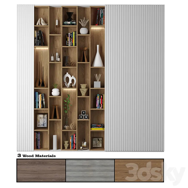 Cabinet with shelves 12 3DS Max Model – 3DSky Model Free