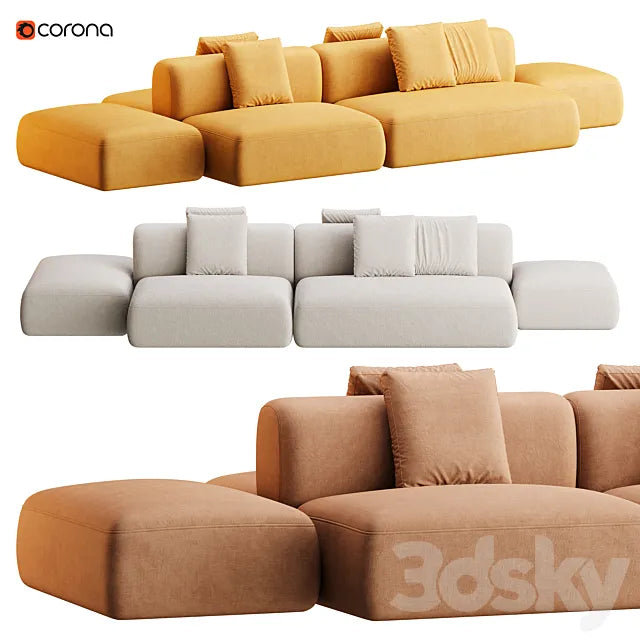 Cozy Island Sofa 3ds Max – 3DSky Model Free