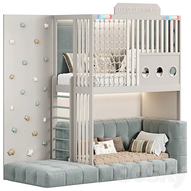Designer two-level bed Kids room 3ds Max 3Dsky Model Free Download ...