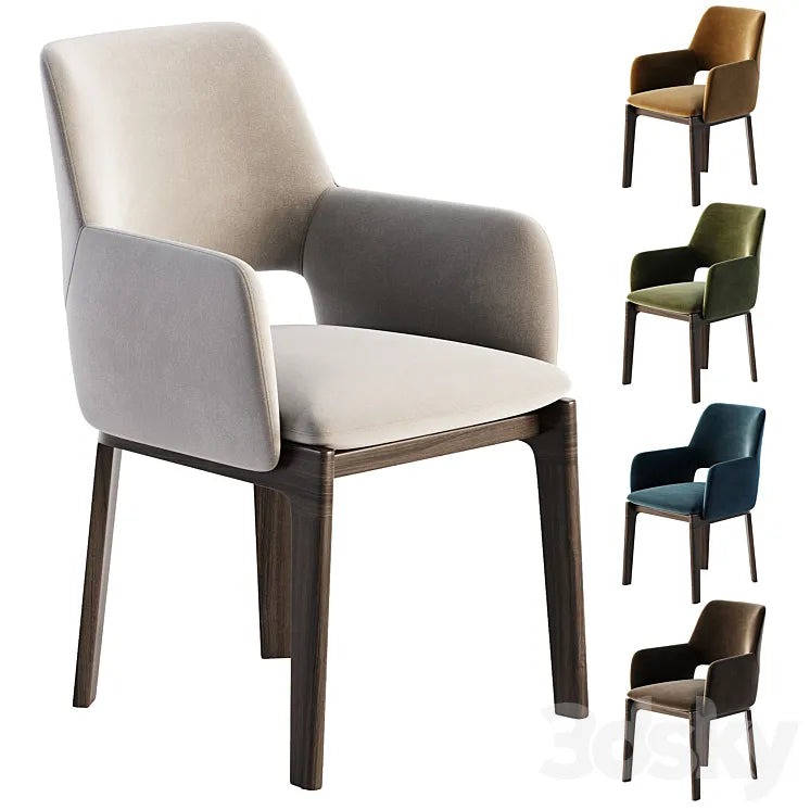 DEVON Chair with armrests By Molteni & C. 3DS Max Model – 3DSky Model Free