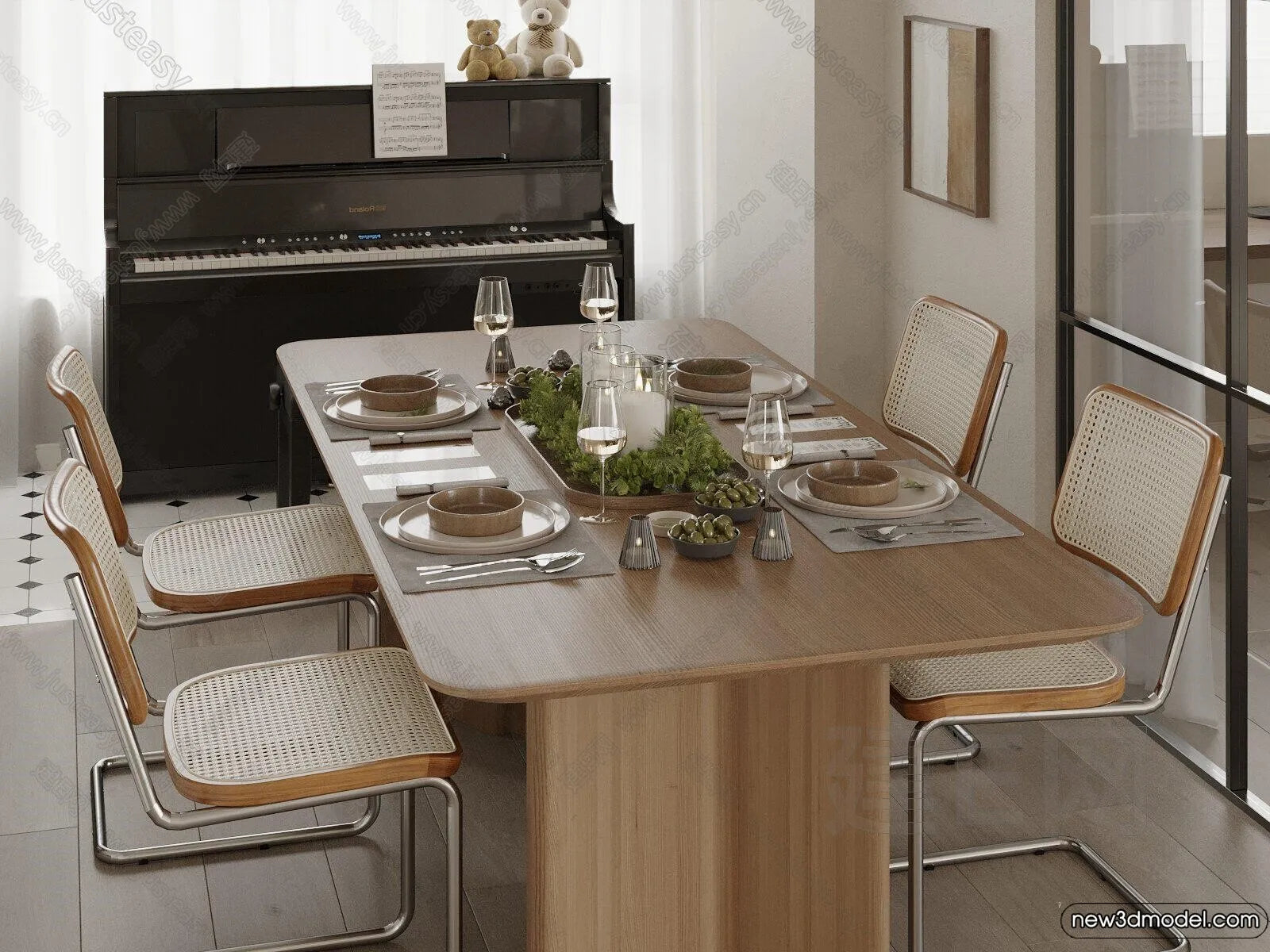 Dining Table – 3D Models – 3D Furniture Models for Interior – 128 ...
