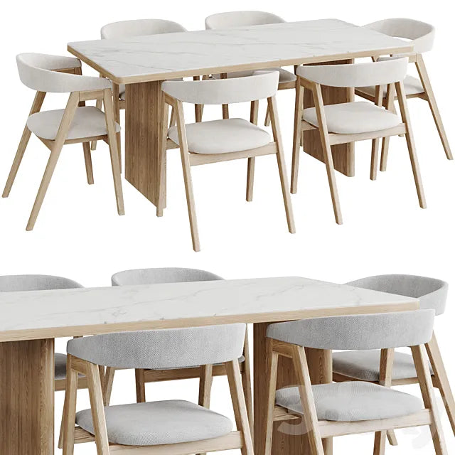 Dinning Set 132 3ds Max – 3DSky Model Free