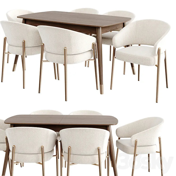 Dinning Set 84 3DS Max Model – 3DSky Model Free