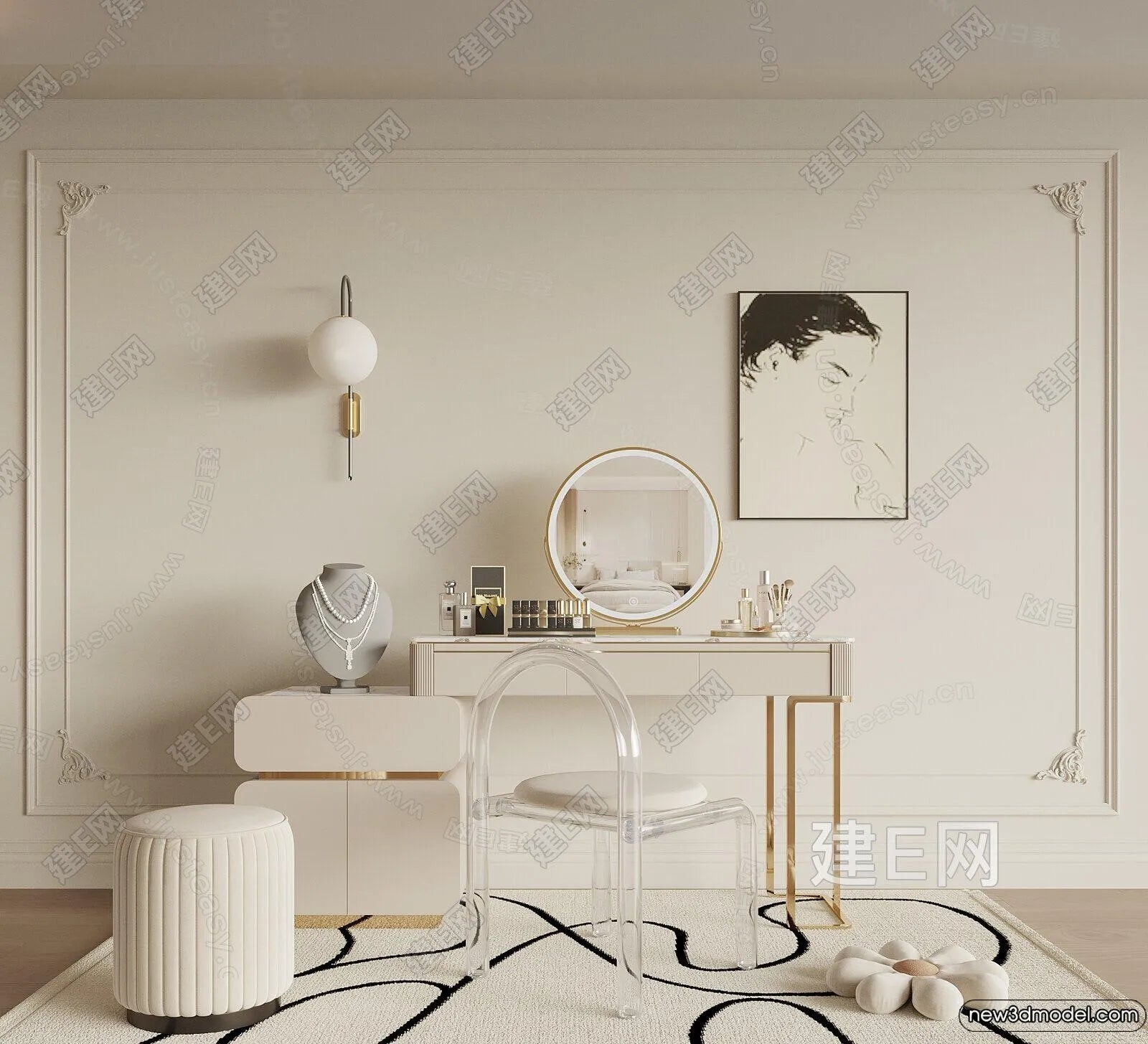 Dressing Table – 3D Models – 3D Furniture Models for Interior – 052 ...