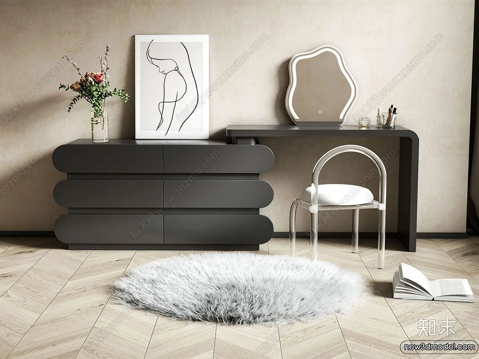 Dressing Table – 3D Models – 3D Furniture Models for Interior – 093 ...