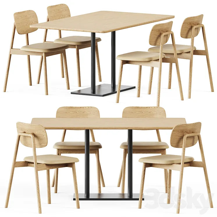 Easy Mix and Fix Table 636 by Ton and Wooden Klara Chair by Moroso 3DS ...