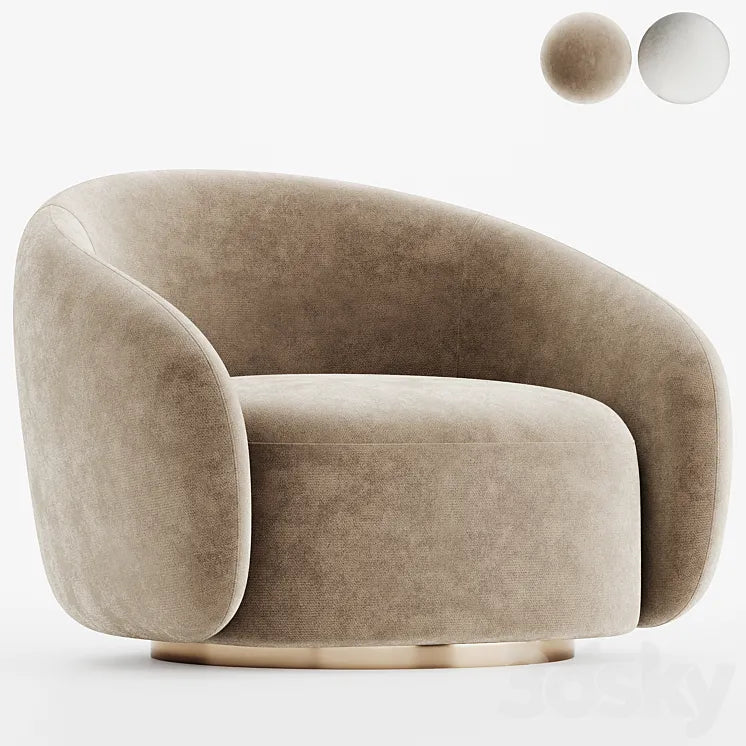 EICHHOLTZ Swivel Armchair BRICE Boucle Cream 3DS Max Model – 3DSky ...
