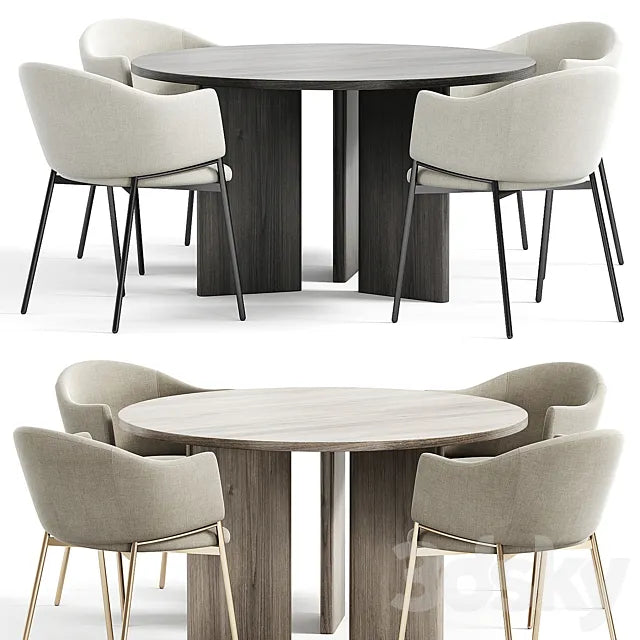 Eliza chair and Giulietta Round Dining Table 3ds Max – 3DSky Model Free