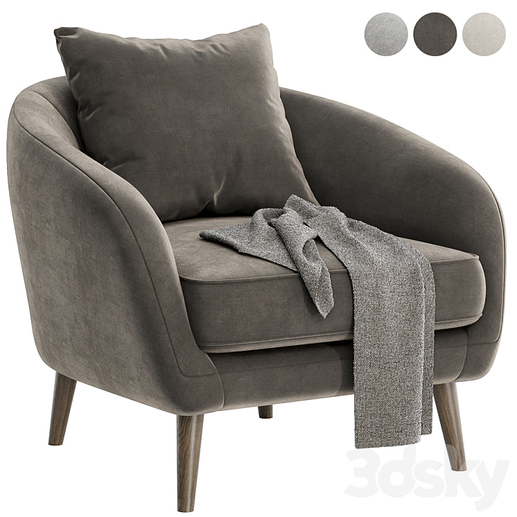 Hanna arm chair 3D Model Free Download – 3DSky Model Free