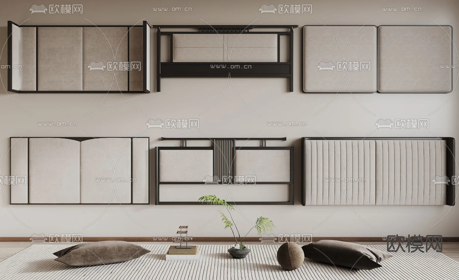 Headboard 3D Model for Bed – Interior 3D – 079 – 3DSky Model Free