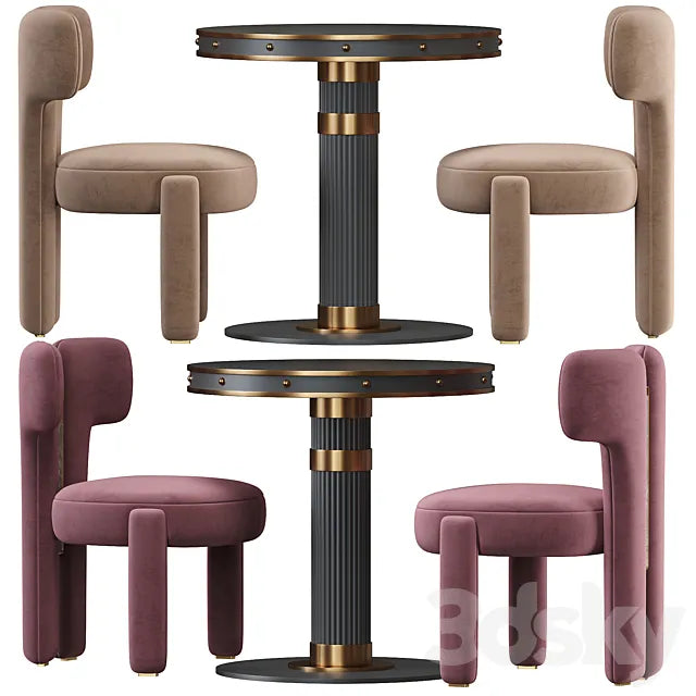 Idaho chair Willis dining table 3ds Max – 3DSky Model Free