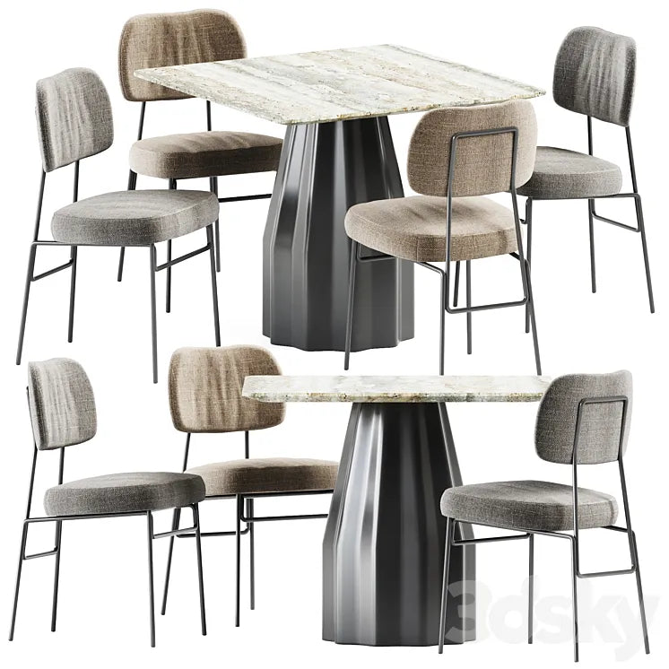 Kapoor Chair by Annud and Burin Table by Viccarbe 3DS Max Model – 3DSky ...