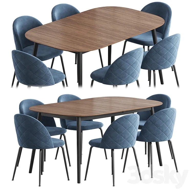 Kingston table stool Mystere Dining set 3DS Max Model – 3DSky Model Free
