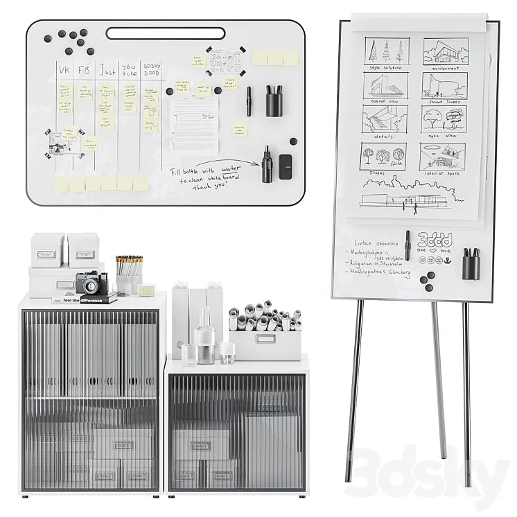 Lintex ONE Whiteboards Flipchart Lintex NOTE Whiteboards 3DS Max Model ...