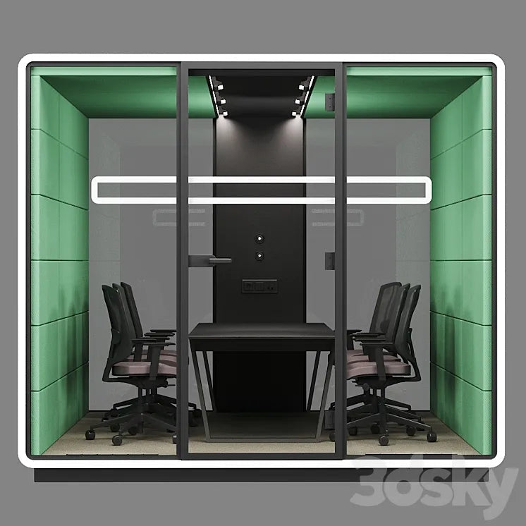 Mikomax Smart Office | HUSH MEET L | Acoustic office stand with table ...