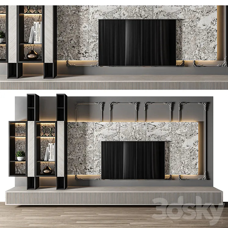 Modern TV Wall 24 3DS Max Model – 3DSky Model Free