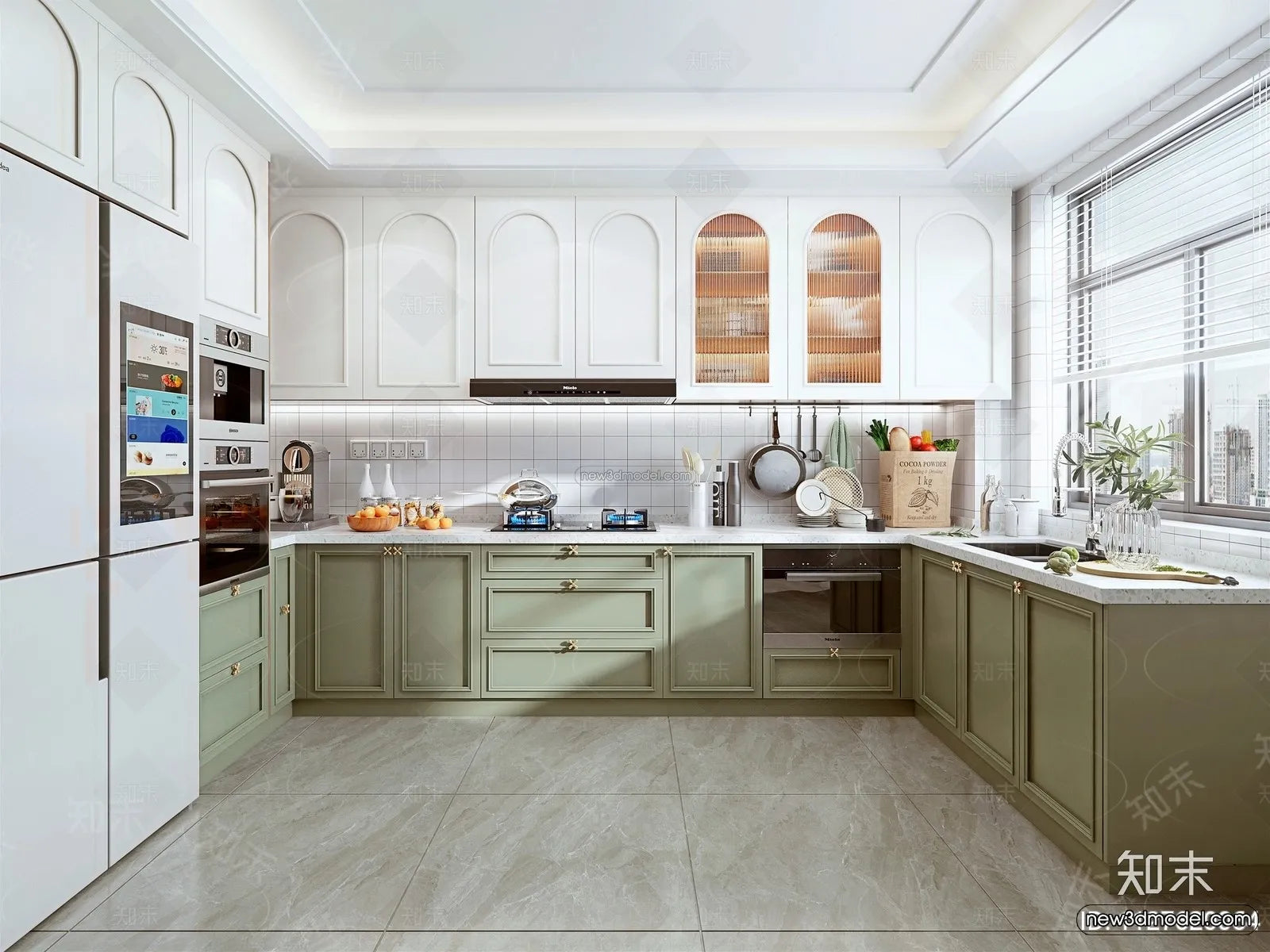 Morandi Style Interior 3D Blocks – Kitchen 3D Scene – 223 – VRAY ...