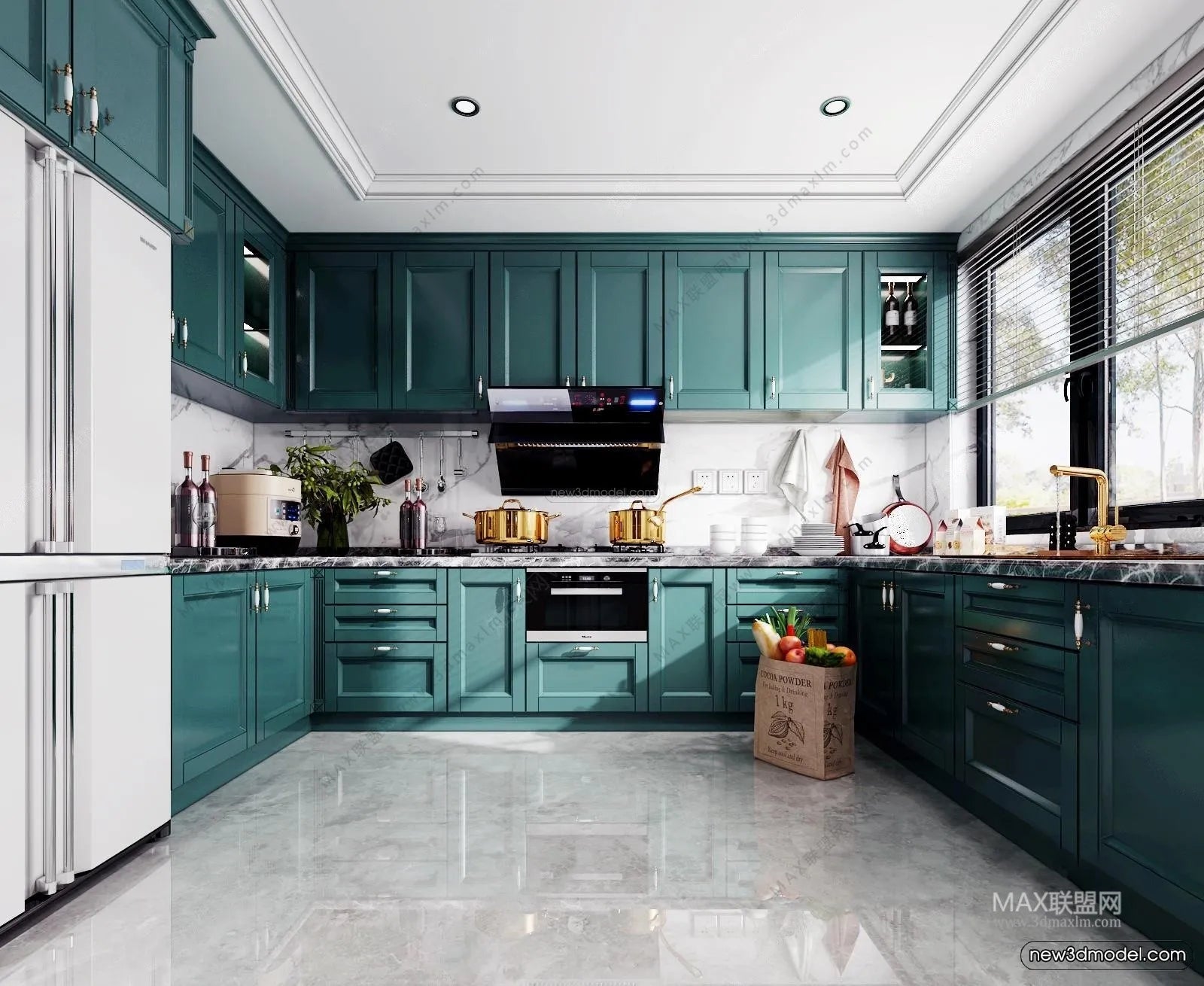 Morandi Style Interior 3D Blocks – Kitchen 3D Scene – 226 – VRAY ...