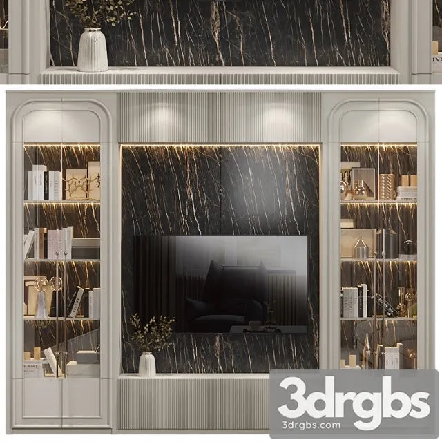 Neoclassical TV Wall 018 3dsmax Download – 3DSky Model Free