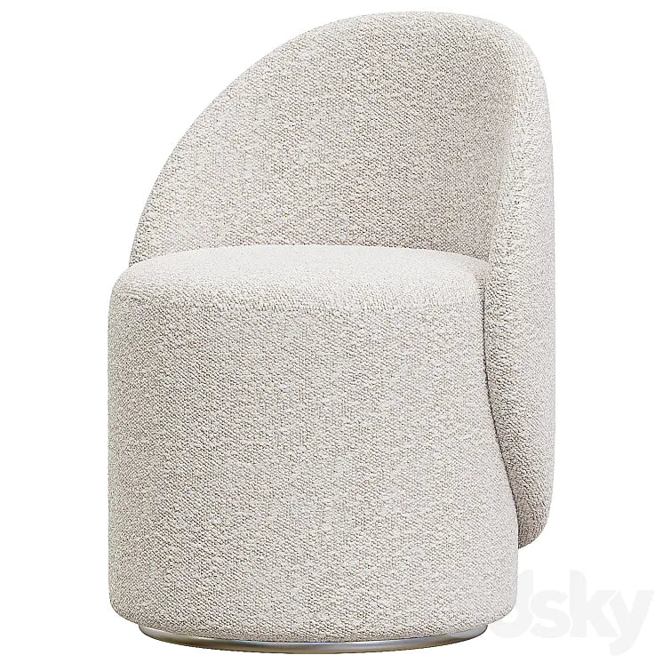 Nordic Boucle Round Vanity Stool 3DS Max Model – 3DSky Model Free