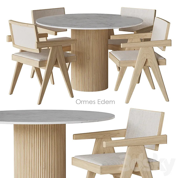 Ormes Edem Table and chairs by Cosmo 3DS Max Model – 3DSky Model Free