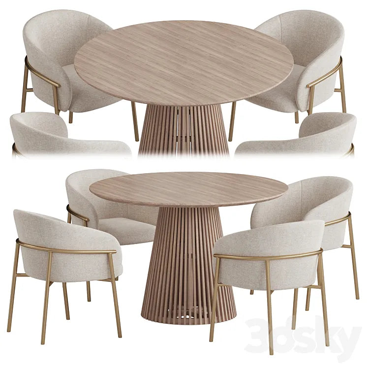 Parla Design Rimo chair Dining set 3DS Max Model – 3DSky Model Free