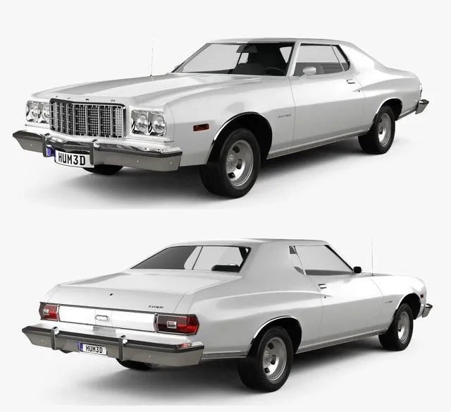 PBR Game 3D Models – Ford Gran Torino hardtop 1974 – 3DSky Model Free