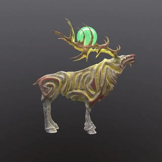 PBR Game 3D Models – Magic Stone Deer – 3DSky Model Free