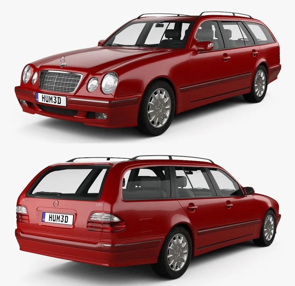 PBR Game 3D Models – Mercedes-Benz E-class wagon 1999 – 3DSky Model Free