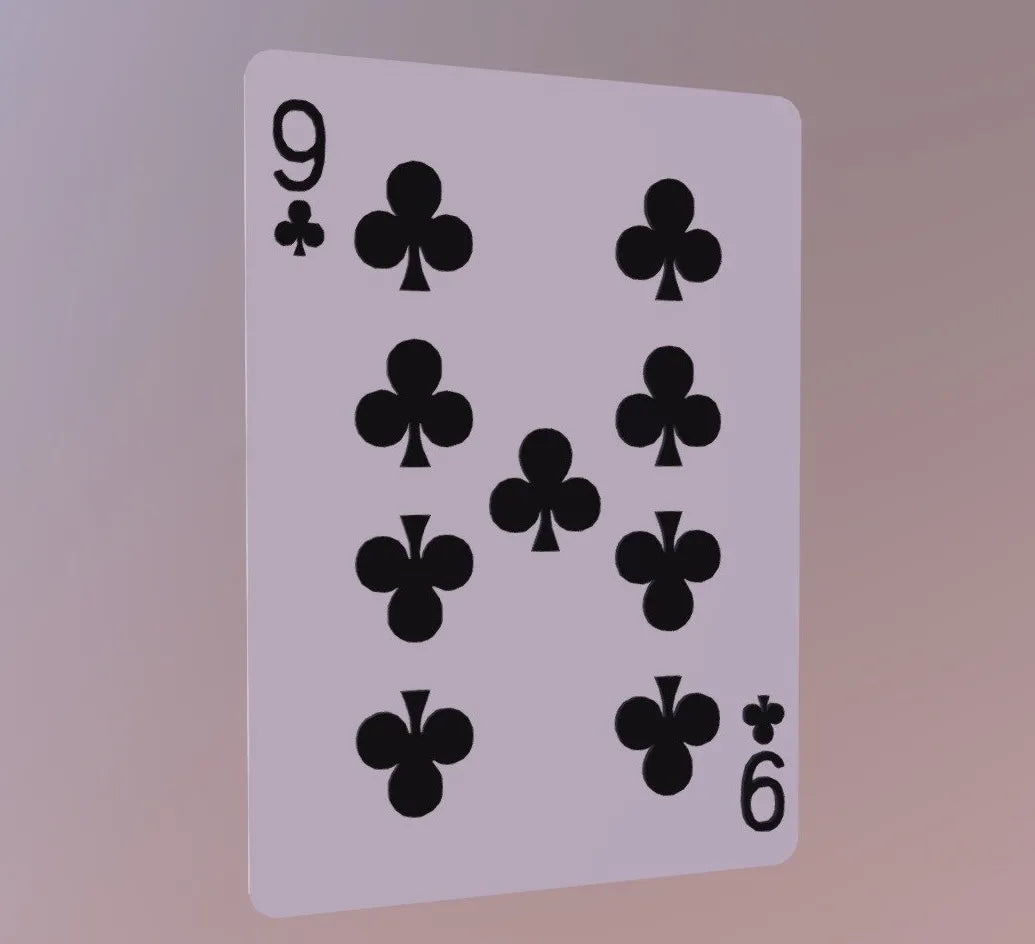 PBR Game 3D Models – Nine Of Clubs – 3DSky Model Free