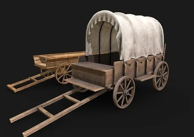 PBR Game 3D Models – Old Carts – 3DSky Model Free