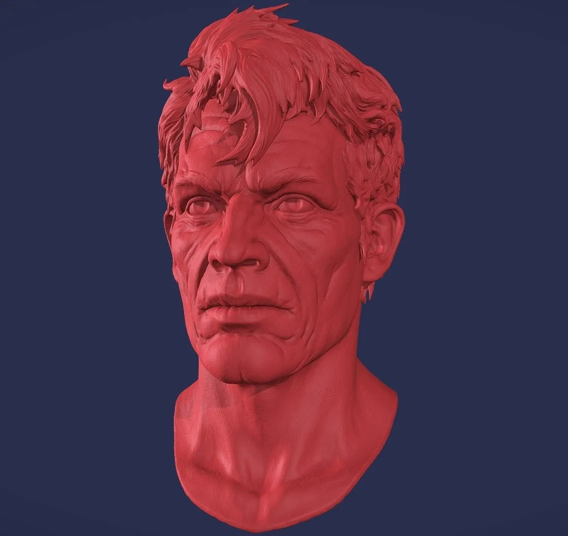 PBR Game 3D Models – Old Man Head Sculpt – 3DSky Model Free