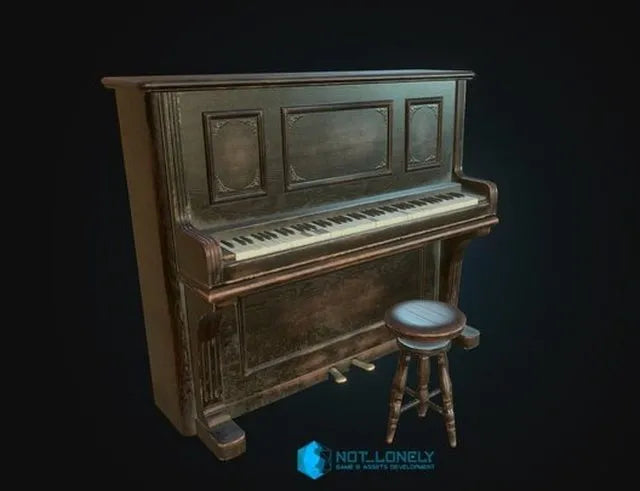 PBR Game 3D Models – Old Piano – 3DSky Model Free