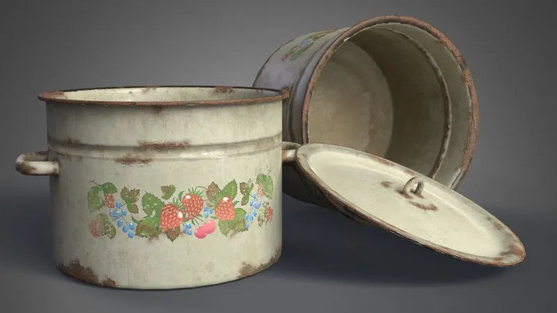 PBR Game 3D Models – Old Saucepan – 3DSky Model Free