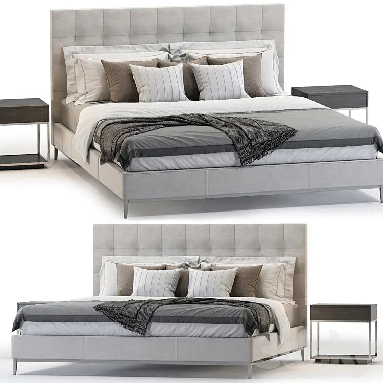 RH MODENA FABRIC BOX-TUFTED PANEL PLATFORM BED 3DS Max Model – 3DSky ...