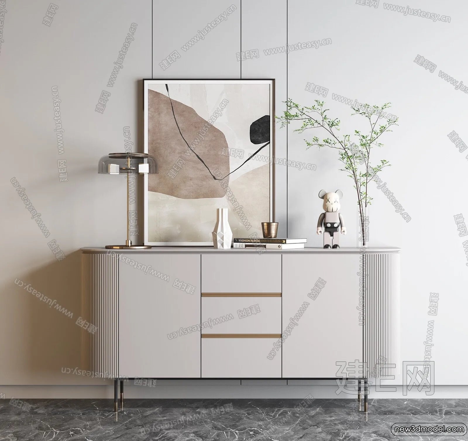 Side Cabinet and Racks – 3D Models for Interior – 017 – 3DSky Model Free