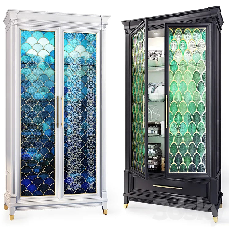 Swing cabinet Art Deco showcase. Showcase display cabinet Art Deco 3DS ...