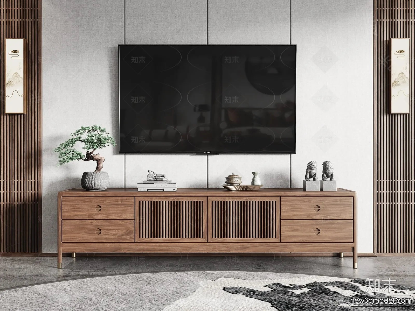 TV Cabinet 3D Models – 3D Furniture for Interior Design – 025 – 3DSky ...