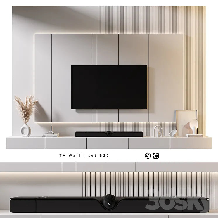 TV Wall | set 850 3DS Max Model – 3DSky Model Free