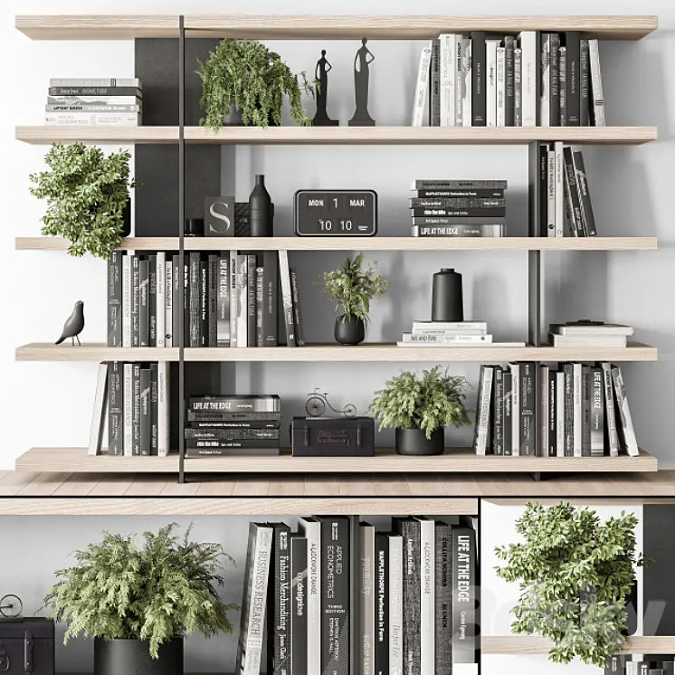 Wood and Metal Shelves Decorative – Rack Set 11 3DS Max Model – 3DSky ...