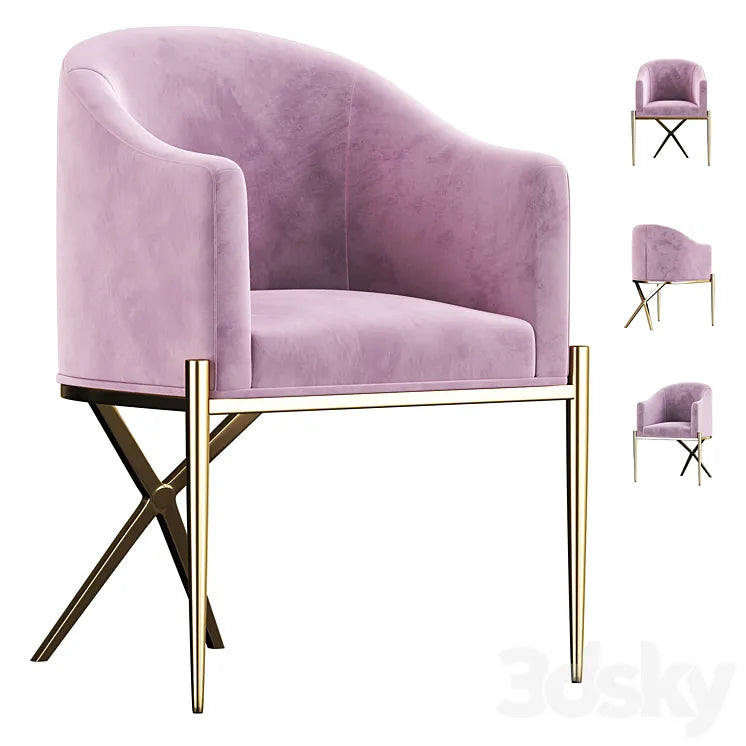 Xavier Velvet Dining Chair 3DS Max Model – 3DSky Model Free